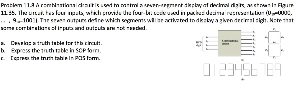 Problem 118 A Combinational Circuit Is Used To Control A Seven Segment Display Of Decimal