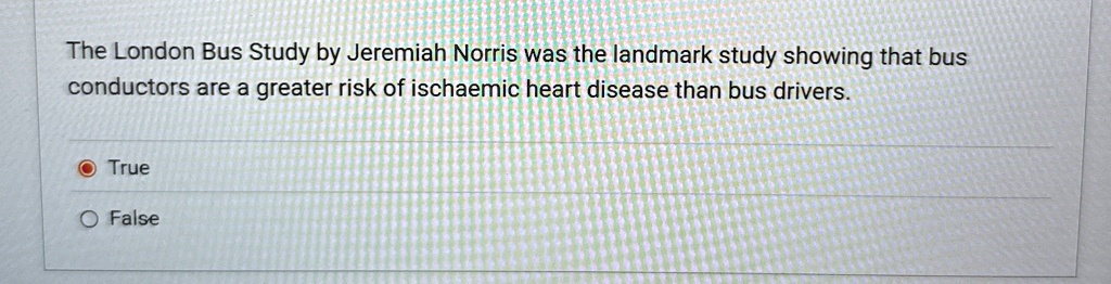 [GET ANSWER] the london bus study by jeremiah norris was the landmark ...