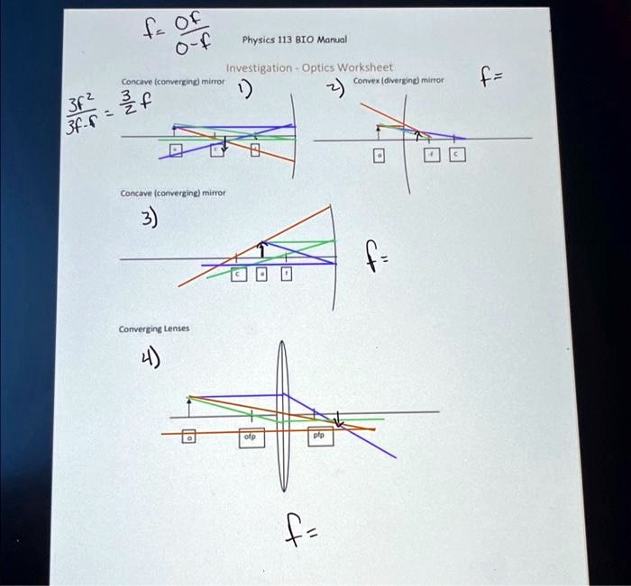 Concave And Convex Lenses Worksheet With Answers