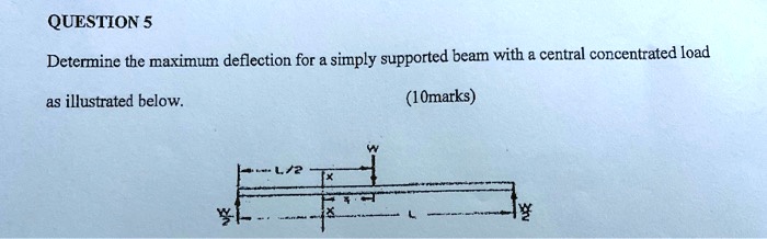 SOLVED: Determine the maximum deflection for a simply supported beam ...