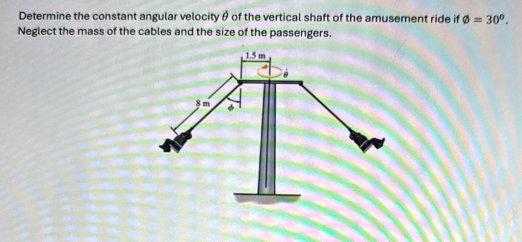 determine the constant angular velocity theta of the vertical shaft of ...