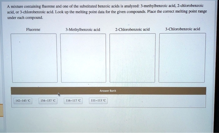 SOLVED: A mixture containing fluorene and one of the substituted ...