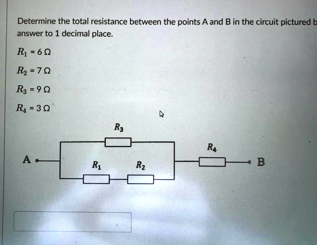 SOLVED: Determine the total resistance between the points A and B in the circuit pictured b ...