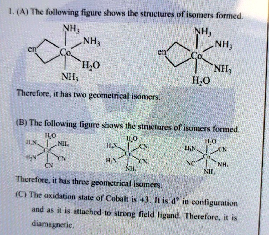 1. (A) The following figure shows the structures of isomers formed. en ...
