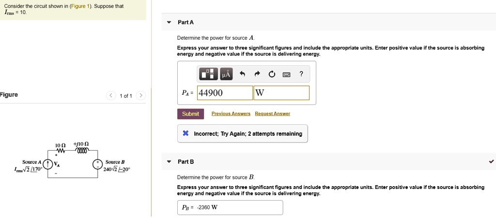SOLVED: Consider the circuit shown in Figure 1. Suppose that Irms = 10 ...