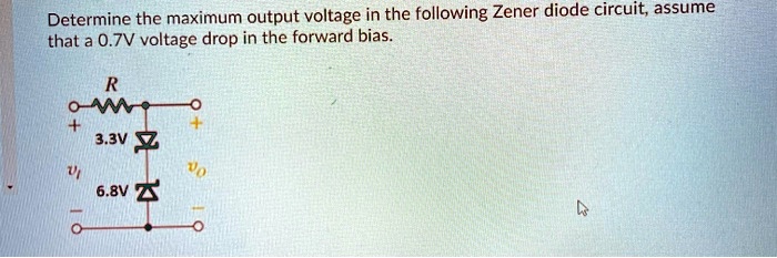 SOLVED: Determine the maximum output voltage in the following Zener ...