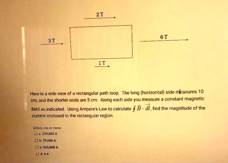 SOLVED: 2T 19 3T Here is a side view of a rectangular path loop The ...