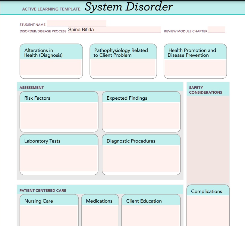active learning template system disorder student name disorderdisease ...