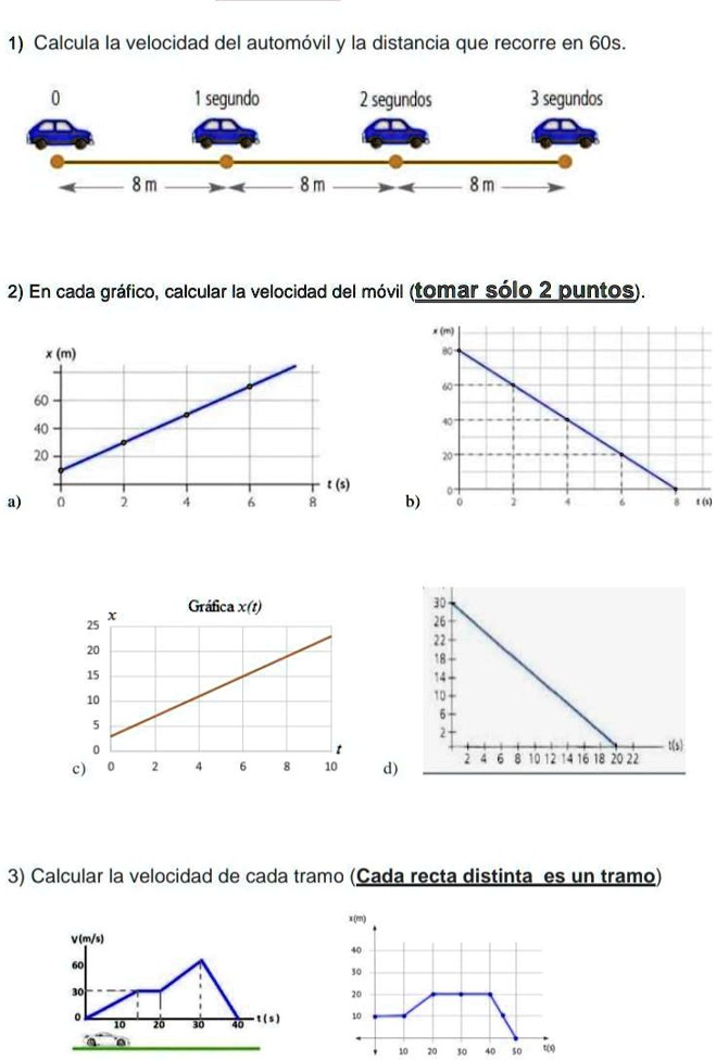 SOLVED: AYUDA PORFAVOR DOY CORONA 1) Calcula la velocidad del automóvil ... SOLVED: AYUDA PORFAVOR DOY CORONA 1) Calcula la velocidad del automóvil ...