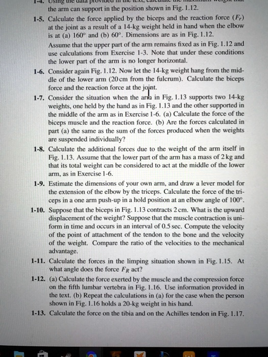 SOLVED: the arm can support in the position shown in Fig. 1.12 ...