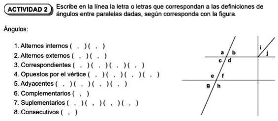 SOLVED: escribe en la línea la letra o letras que corresponda a las ...