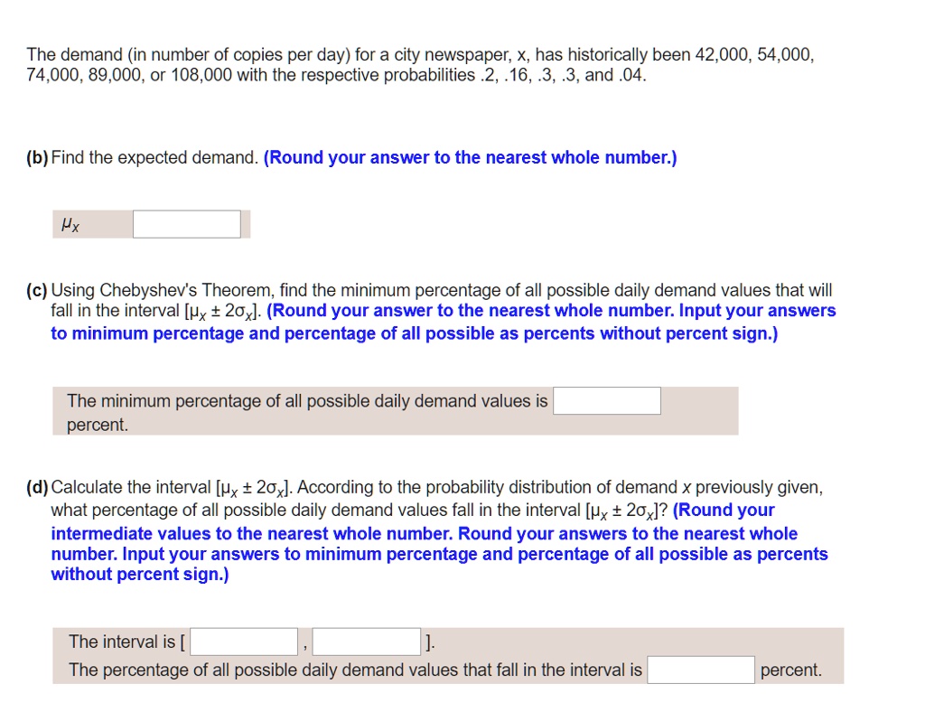 the demand in number of copies per day for a city newspaper x has ...