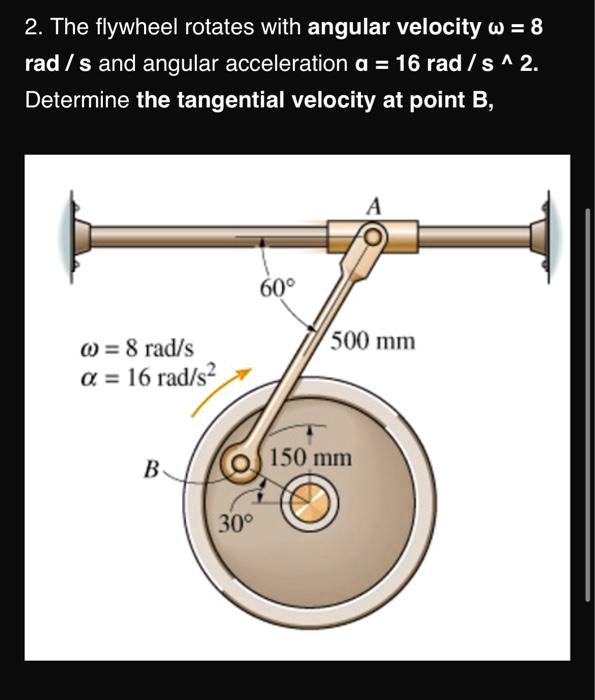 SOLVED: The flywheel rotates with angular velocity w = 8 rad/s and ...