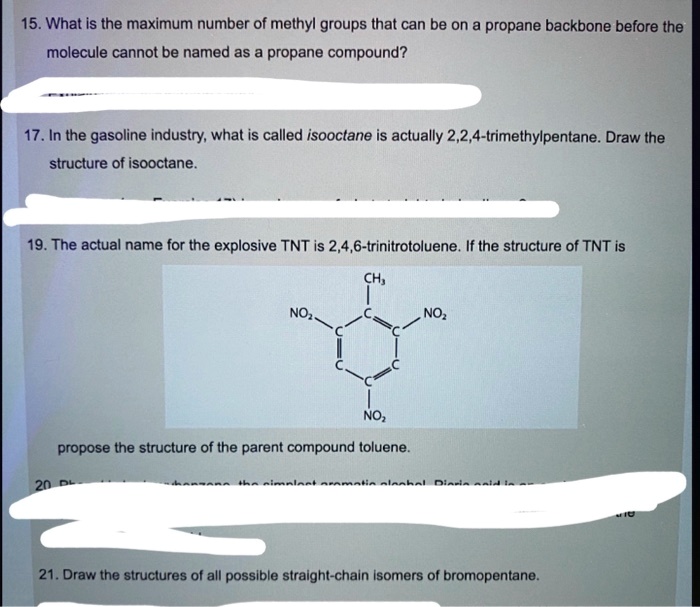 What is the maximum number of methyl groups that can be on the propane ...