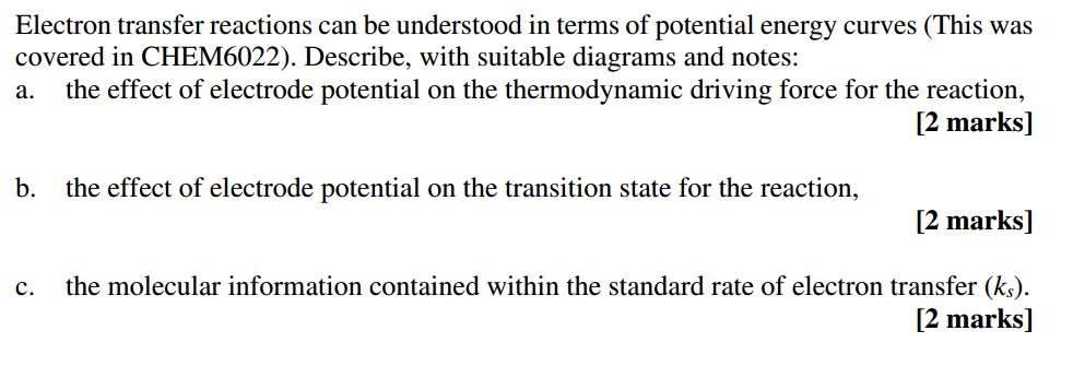 SOLVED: Electron transfer reactions can be understood in terms of ...