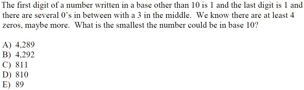 The first digit of a number written in base other than 10 is 1 and the ...