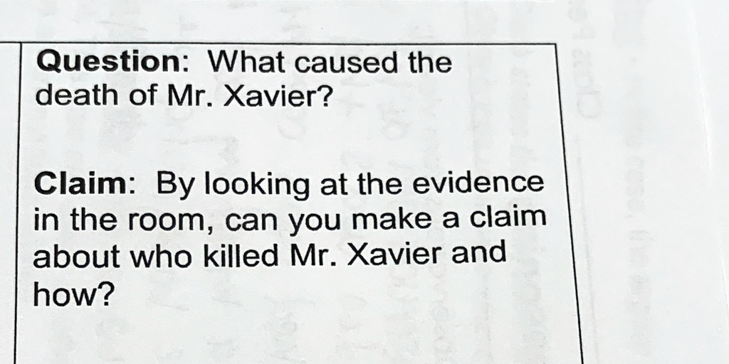 Question: What caused the death of Mr. Xavier? Claim: By looking at the ...