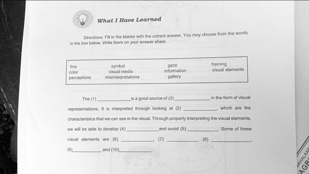 SOLVED: 'the blank is a good source of black in the form of visual ...