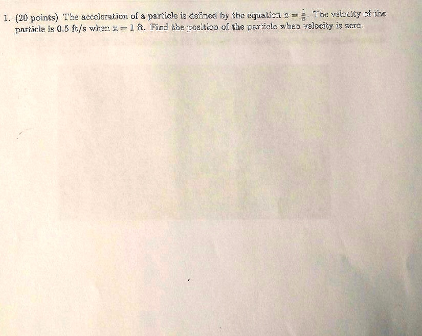 please clearly show each step 120 points the acceleration of a particle is defined by the ...