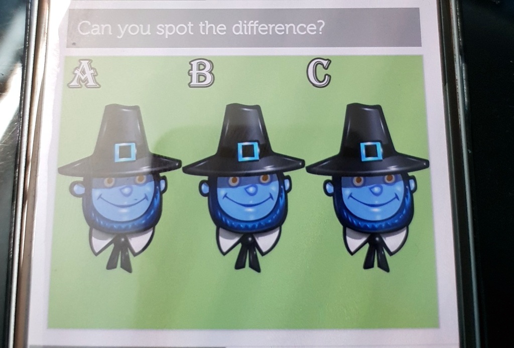 'which one is different? Can you spot the difference? B'