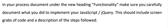 Solved In Your Process Document Under The New Heading Functionality Make Sure You Carefully