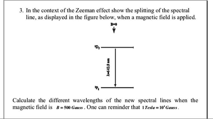 SOLVED:3 . In the context of the Zeeman effect show the splitting of ...