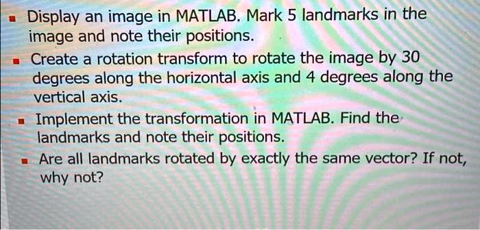 Solved Using Matlab Display An Image In Matlab Mark 5 Landmarks In