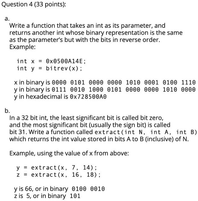 SOLVED: Text: in C language Question 4 (33 points) a. Write a function ...