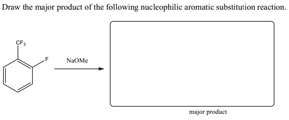 SOLVED: Draw the major product of the following nucleophilic aromatic ...