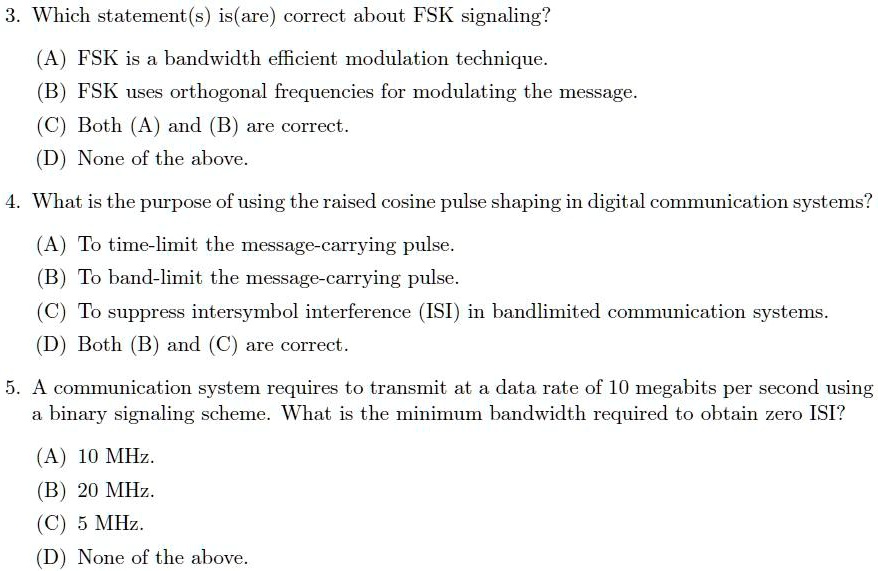 VIDEO solution: 3. Which statement(s) is(are) correct about FSK ...