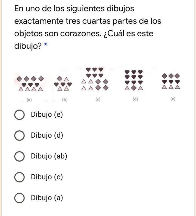 SOLVED: En uno de los siguientes dibujos exactamente tres cuartas ...