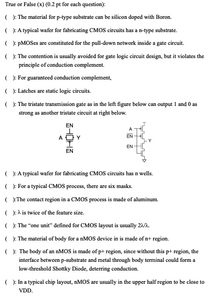 SOLVED: True or False (x) (0.2 pt for each question): (x) The material ...