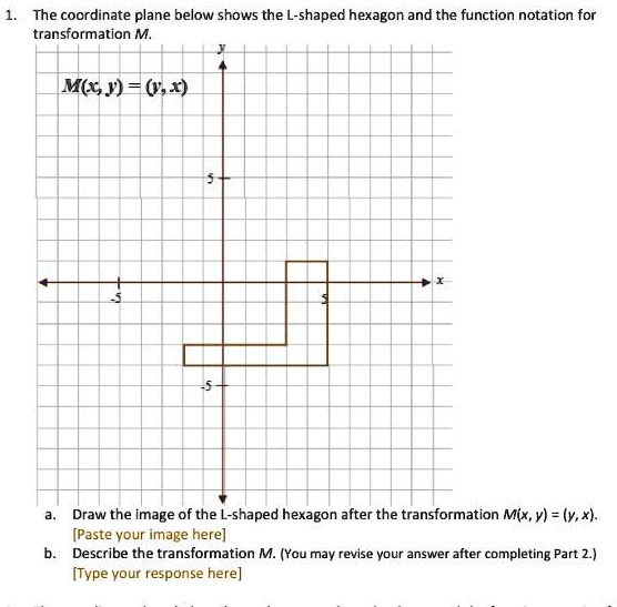 1. The coordinate plane below shows the L-shaped hexagon and the function notation for ...