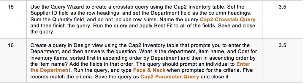 SOLVED: Use the Query Wizard to create a crosstab query using the Cap2 ... SOLVED: Use the Query Wizard to create a crosstab query using the Cap2 ...
