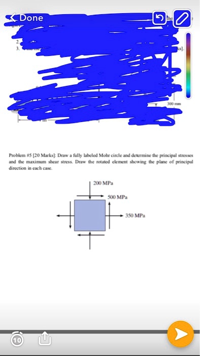 Problem #5 [20 Marks]: Draw a fully labeled Mohr circle and determine the principal stresses and ...