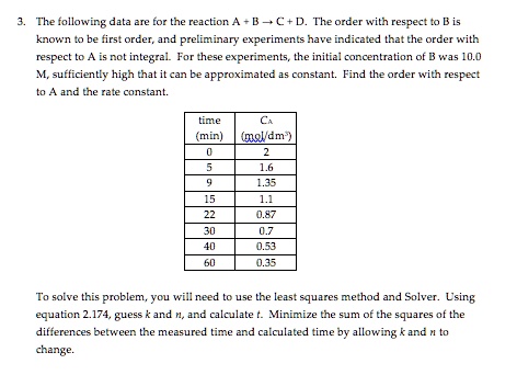SOLVED: Thank you, Chegg! :) Problem is driving me nuts... 3. The following data are for the ...