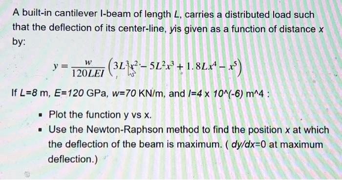 SOLVED: Texts: USE MATLAB PLEASE: A built-in cantilever I-beam of ...