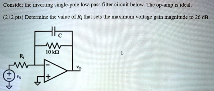 Consider the inverting single-pole low-pass filter circuit below. The op-amp is ideal. (2+2 pts ...