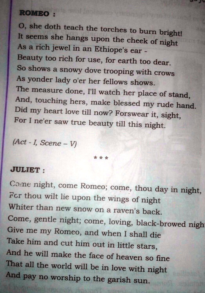 x 2 s romeo o she doth teach the torches to burn it seems she brightl ...