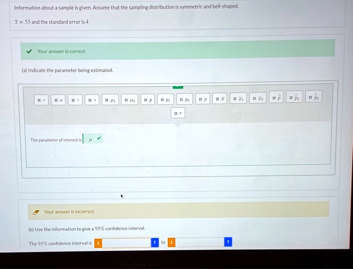 SOLVED: Informationabouta samplc giver Assume that the sampling ...