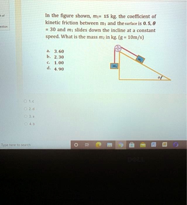 In the figure shown; mi= 15 kg: the coefficient of ki… - SolvedLib