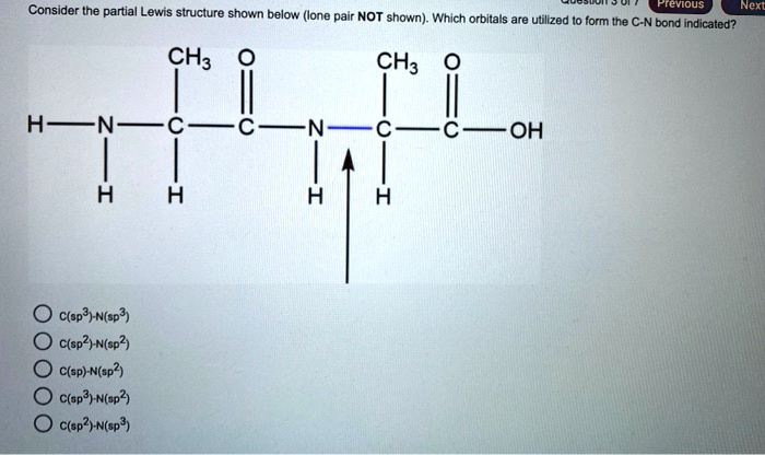 SOLVED: Consider tne partia previous Next Lewis structure shown below ...