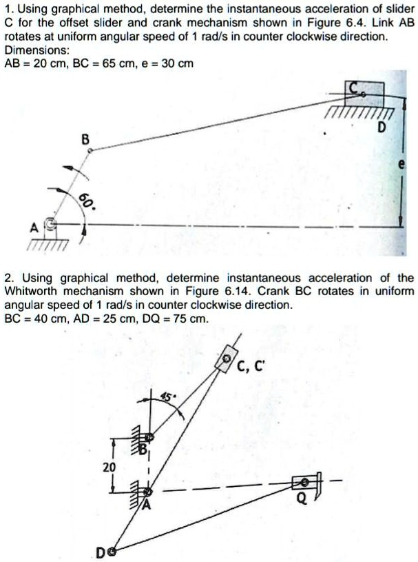 VIDEO solution: Using the graphical method, determine the instantaneous acceleration of slider C ...