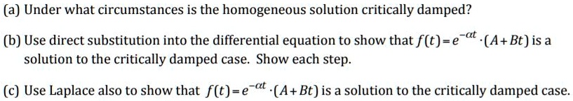 a under what circumstances is the homogeneous solution critically ...