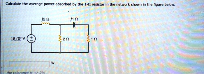 calculate the average power absorbed by the 1 resistor in the network shown in the figure below ...