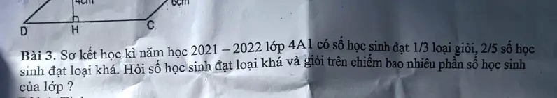 Solved Bai 3 Sá• Kết Há C Kì Năm Há C 2021 2022 Lá›p 4al C6
