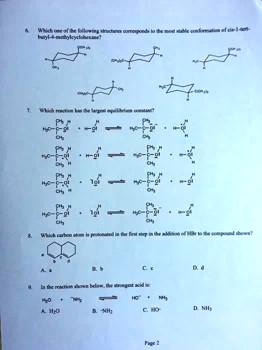 6. Which one of the following structures corresponds to the most stable ...