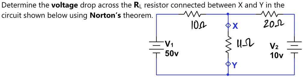 SOLVED: Determine the voltage drop across the R resistor connected between X and Y in the ...