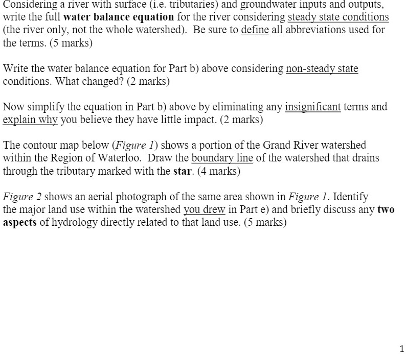 SOLVED: Considering a river with surface (i.e. tributaries and ...