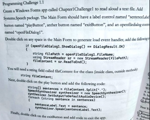 Create A C Console Project Programming Challenge 11 Create A Windows Forms App Called